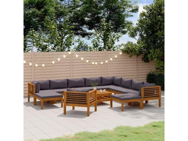 Click here for vidaXL Wooden Lounge Set Dark grey prices