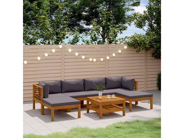 Click here for vidaXL Wooden Lounge Set Dark Grey Solid Acacia Wo... prices