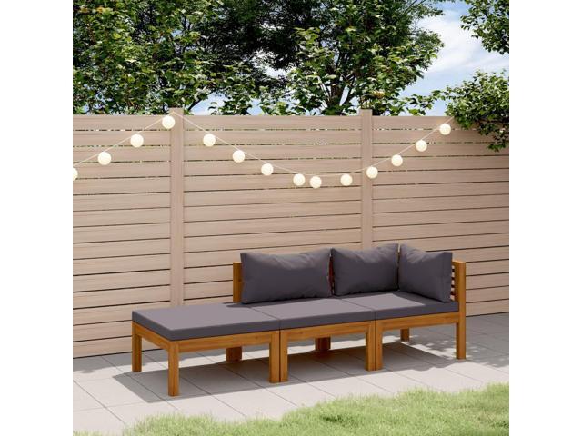 Click here for vidaXL Wooden Lounge Set Dark grey  Acacia wood fi... prices