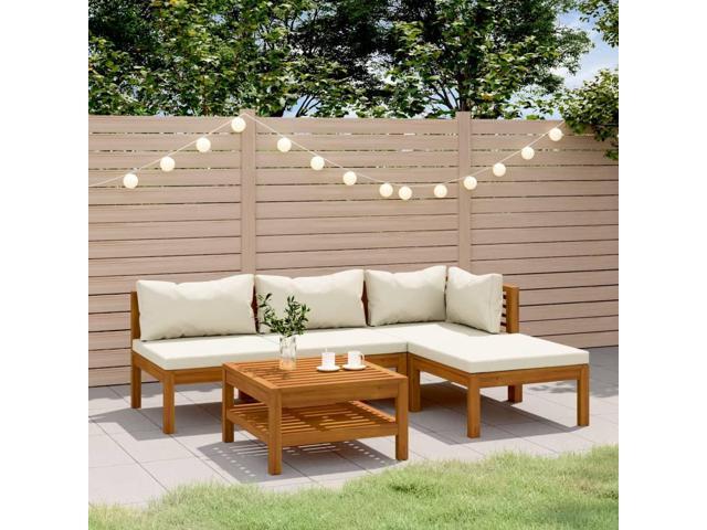 Click here for vidaXL Garden Lounge Set Cream Solid Acacia wood... prices