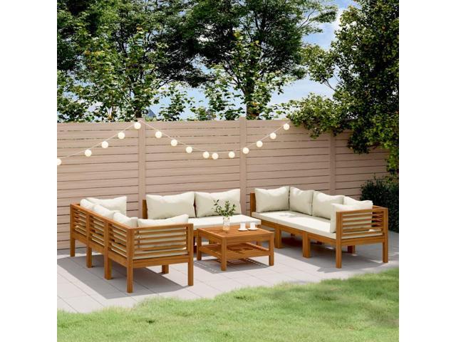 Click here for vidaXL Garden Lounge Set Cream Solid acacia wood... prices