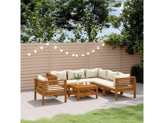 Click here for vidaXL Garden Lounge Set Cream Solid acacia wood... prices