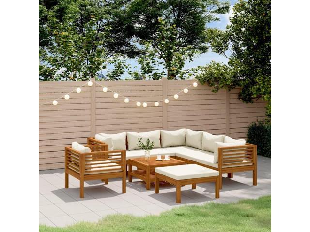 Click here for vidaXL Garden Lounge Set Cream and Acacia wood prices