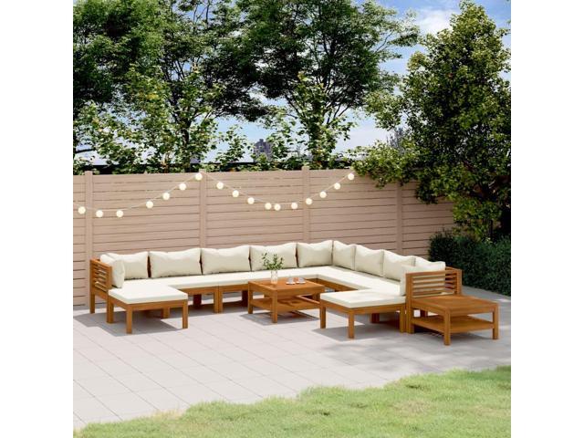 Click here for vidaXL Garden Lounge Set Cream Solid acacia wood... prices