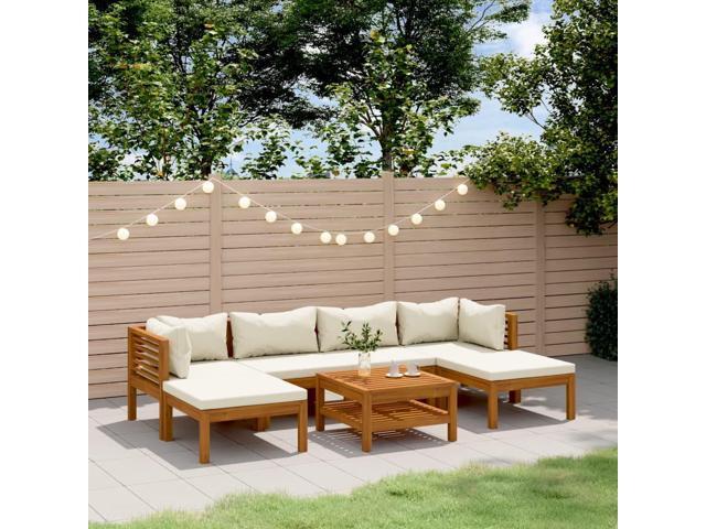 Click here for vidaXL Garden Lounge Set Cream Solid Acacia wood M... prices