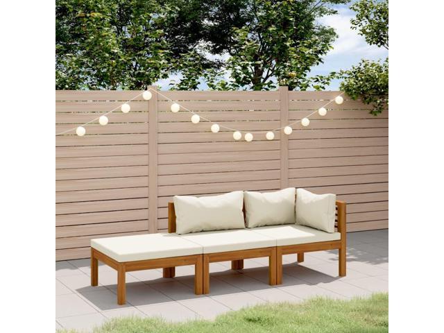 Click here for vidaXL Garden Lounge Set Cream Solid acacia wood... prices