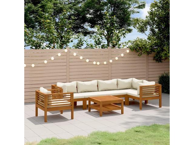 Click here for vidaXL Garden Lounge Set Cream  Natural Wood prices