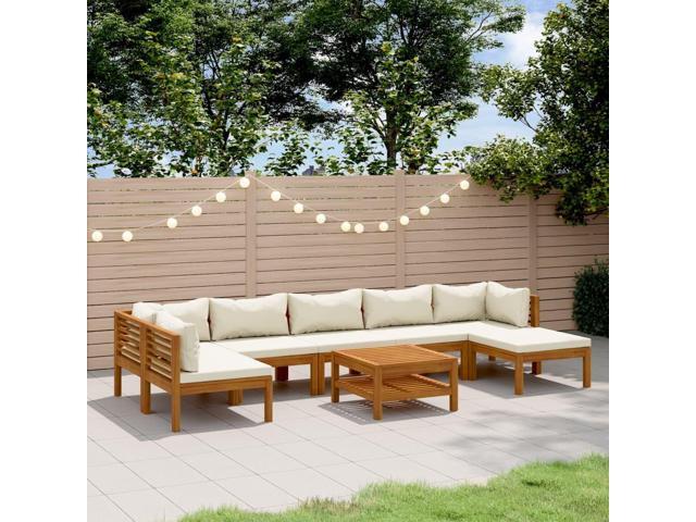 Click here for vidaXL Garden Lounge Set Cream Solid Acacia wood L... prices
