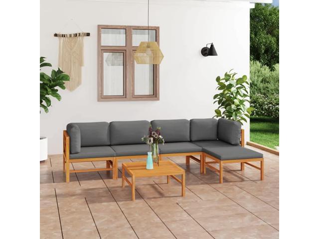Click here for vidaXL Garden Lounge Set Grey and Natural Wood Sol... prices