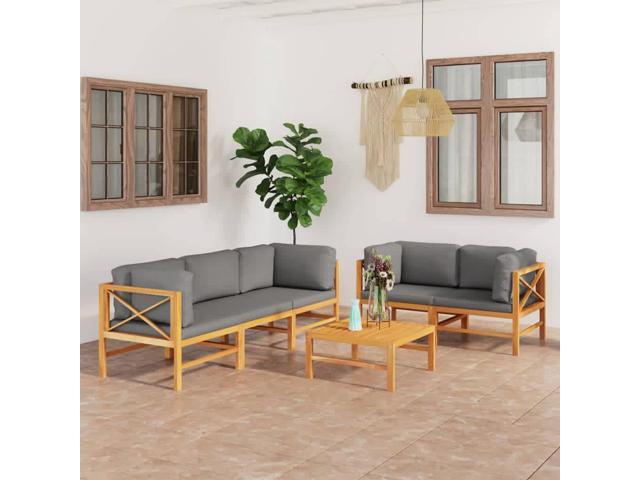 Click here for vidaXL Garden Lounge Set Grey  Teak Teak Wood  100... prices