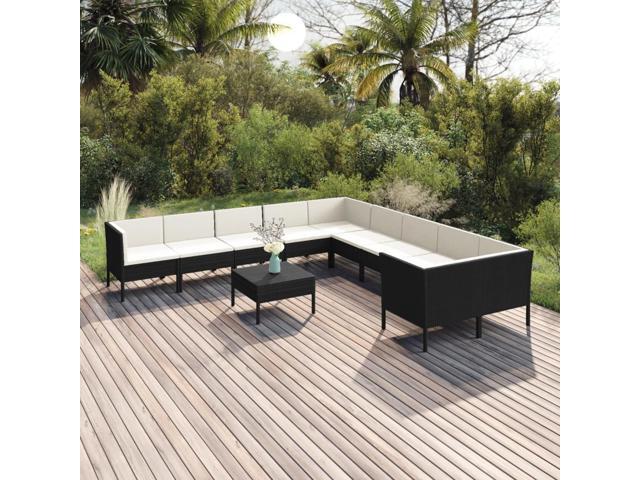 Click here for vidaXL Garden Lounge Set Black  Cream White prices