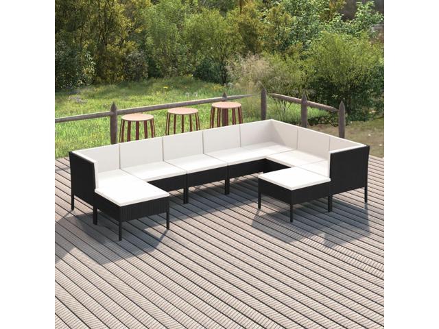 Click here for vidaXL Garden Lounge Set Black  Cream White prices