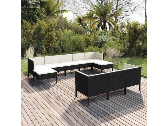 Click here for vidaXL Garden Lounge Set Black PE rattan Modular G... prices