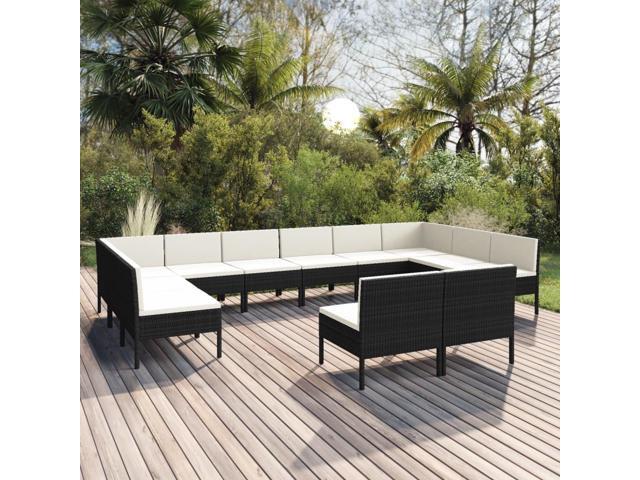 Click here for vidaXL Garden Lounge Set Black PE rattan Large Mod... prices