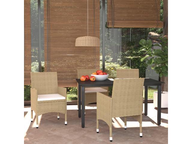 Click here for vidaXL Dining Set Beige Poly Rattan Lightweight Di... prices