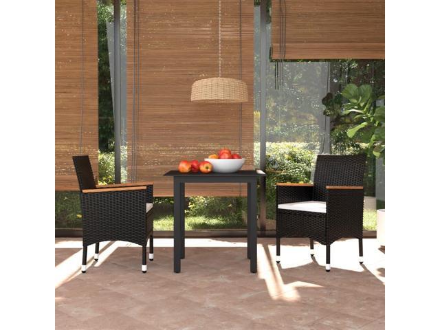 Click here for vidaXL Dining Set Table: Black  Chairs: Black  Cus... prices