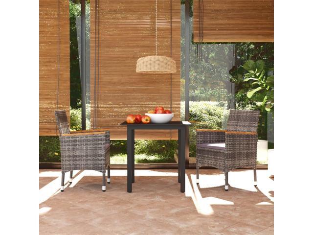 Click here for vidaXL Dining Set Grey PE rattan Medium Durable Di... prices