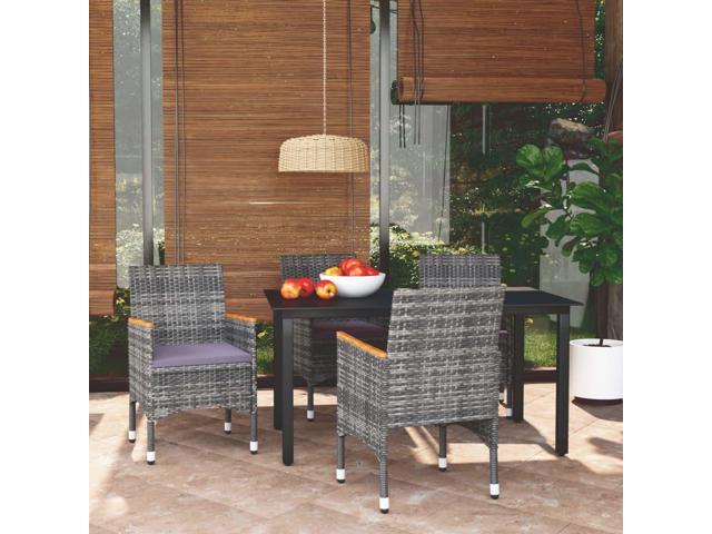 Click here for vidaXL Dining Set Grey  Dark Grey  Black prices