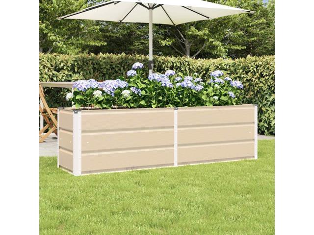 Click here for vidaXL Planter Ivory 62.99 x 15.75 x 17.72 in Stee... prices