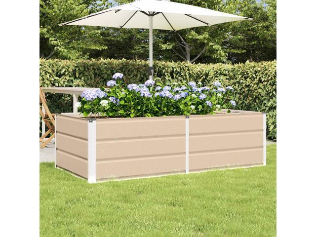 Click here for vidaXL Planter Ivory 62.99 x 31.50 x 17.72 in Stee... prices