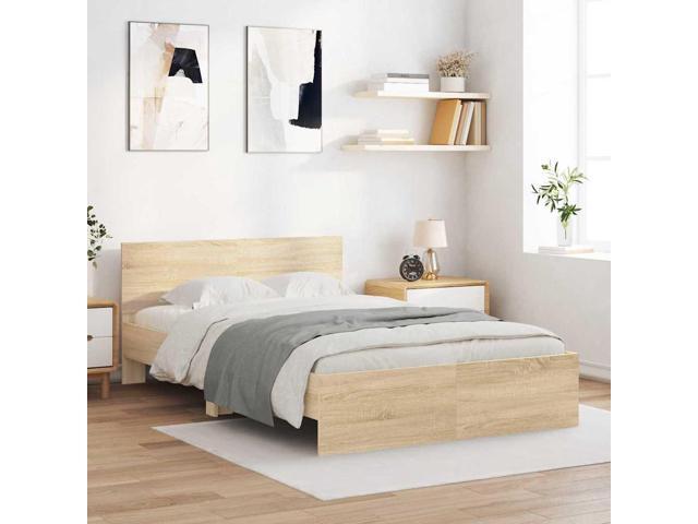 Click here for vidaXL Bed Frame Sonoma 55.12 x 74.80 in Engineere... prices