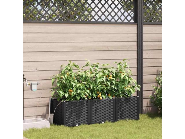 Click here for vidaXL Garden Planter 3 pcs Black Steel prices