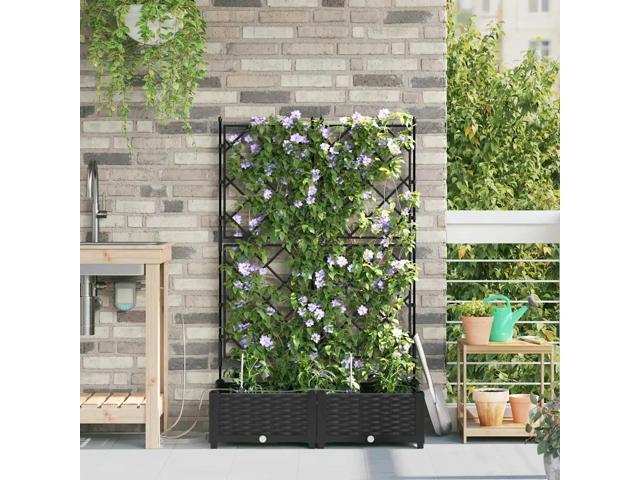 Click here for vidaXL Garden Planter 2 pcs Black Steel prices