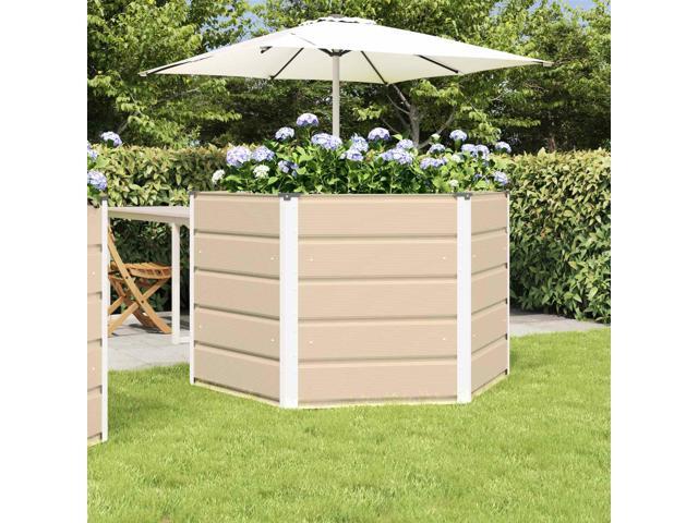 Click here for vidaXL Planter Ivory 129 x 129 x 75 cm Steel prices