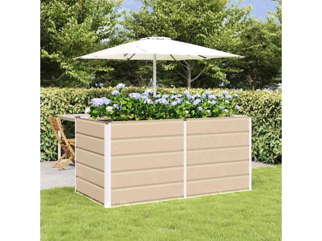 Click here for vidaXL Planter Ivory 62.99 x 31.50 x 29.53 in Stee... prices