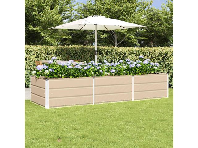 Click here for vidaXL Planter Ivory 94.49 x 31.50 x 17.72 in Stee... prices