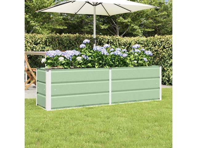 Click here for vidaXL Planter Green 62.99 x 15.75 x 17.72 in Stee... prices