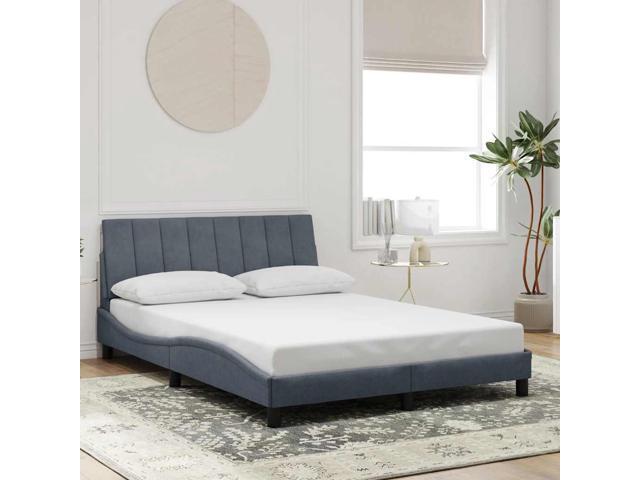 Click here for vidaXL Bed Frame without Mattress Hanko Dark Gray... prices