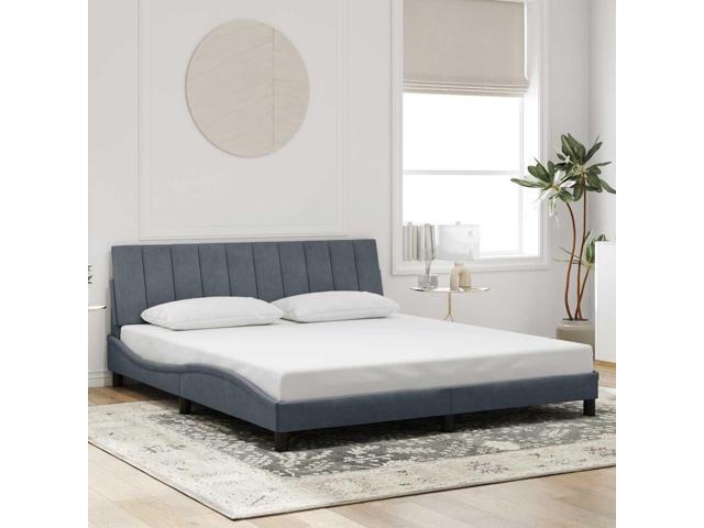 Click here for vidaXL Bed Frame without Mattress Hanko Dark Gray... prices
