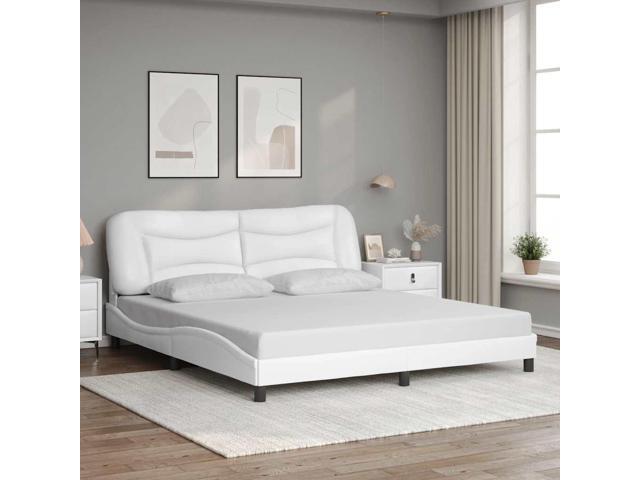 Click here for vidaXL Bed Frame without Mattress Hvar White 72x83... prices