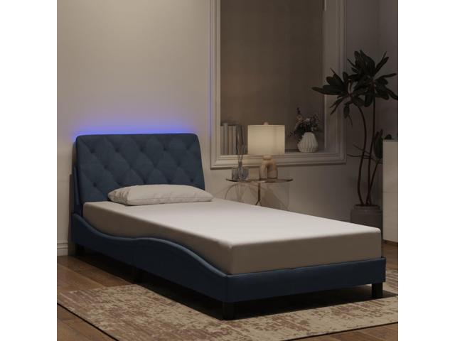 Click here for vidaXL Bed Frame with LED without Mattress Dark Gr... prices