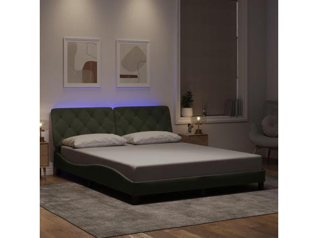 Click here for vidaXL Bed Frame with LED without Mattress Light G... prices