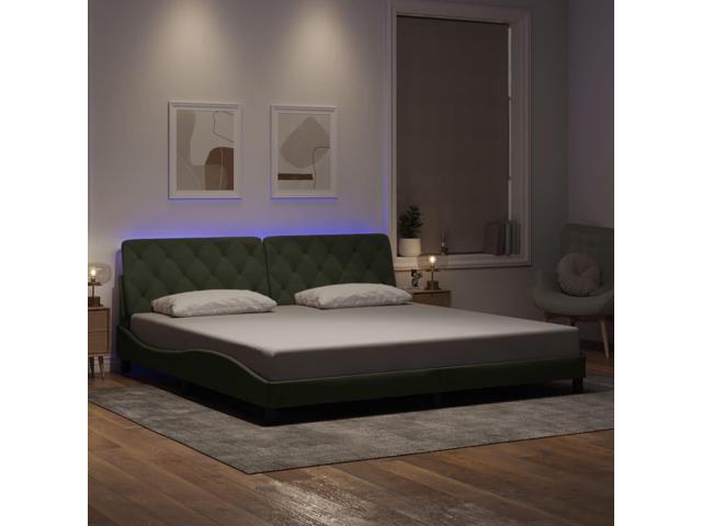 Click here for vidaXL Bed Frame with LED without Mattress Light G... prices
