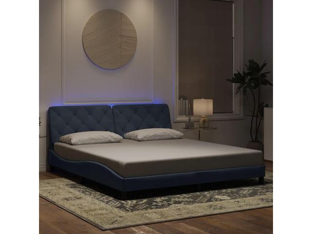 Click here for vidaXL Bed Frame with LED without Mattress Dark Gr... prices