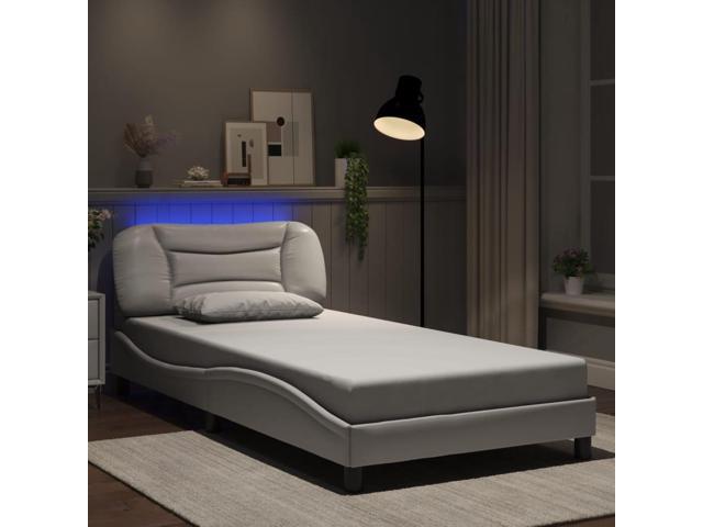 Click here for vidaXL Bed Frame with LED without Mattress Hvar Wh... prices