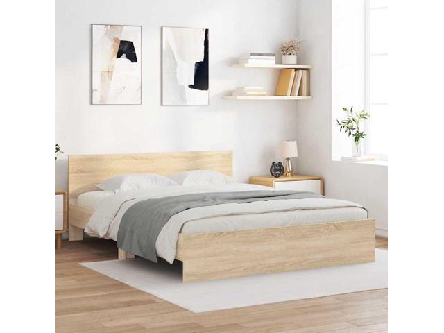 Click here for vidaXL Bed Frame Sonoma 59.06 x 78.74 in Engineere... prices