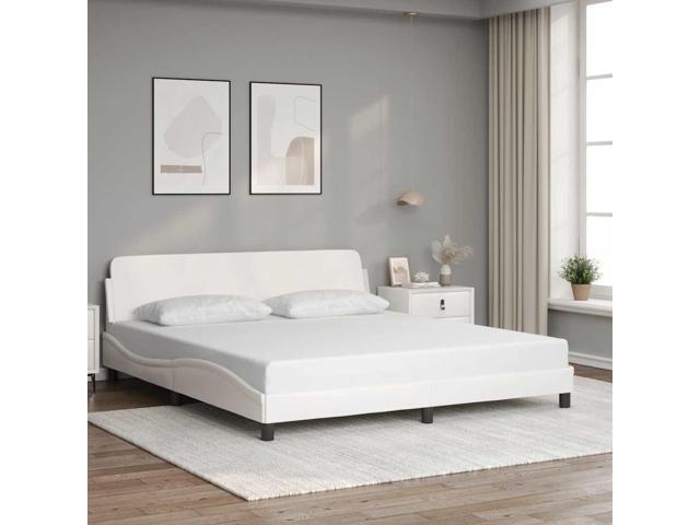 Click here for vidaXL Bed Frame Dover White 72x83.9 California Fa... prices