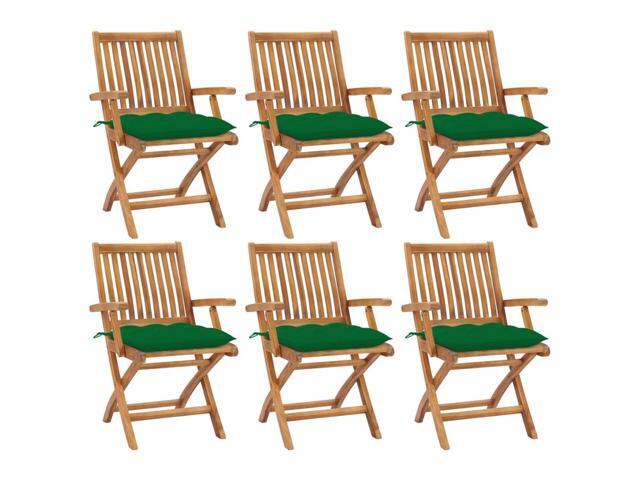 Click here for vidaxL 6x Solid Teak Wood Folding Patio Chairs wit... prices