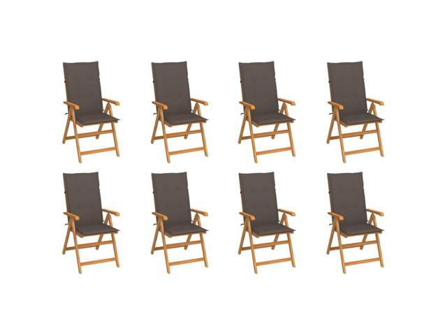Click here for vidaxL 8x Solid Teak Wood Reclining Patio Chairs w... prices