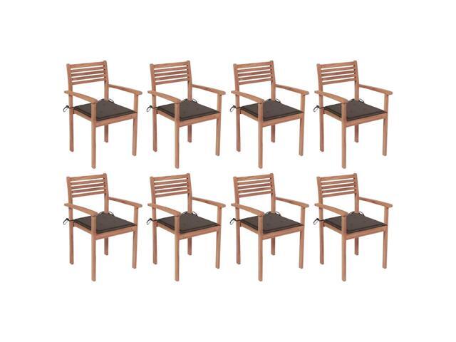 Click here for vidaXL 8x Solid Teak Wood Stackable Patio Chairs w... prices