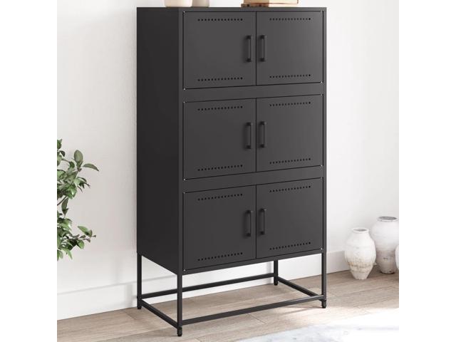 Click here for vidaXL Sideboard Black Steel Medium Sideboard Rect... prices