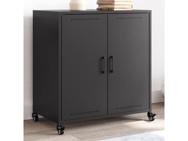 Click here for vidaXL Sideboard Black Cold-rolled steel Medium Si... prices