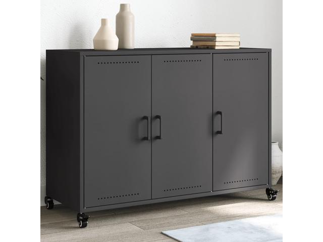 Click here for vidaXL Sideboard Black Cold-rolled steel Medium Ca... prices