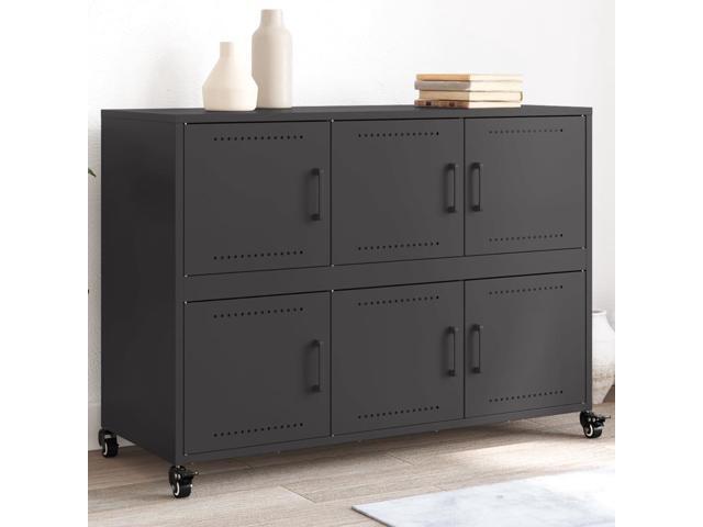 Click here for vidaXL Sideboard Black Cold-rolled Steel Large Sid... prices