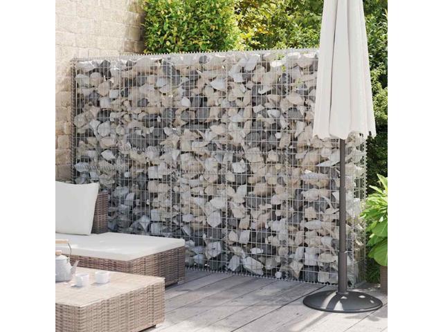 Click here for vidaXL Gabion Basket with Lids  Galvanized Steel G... prices