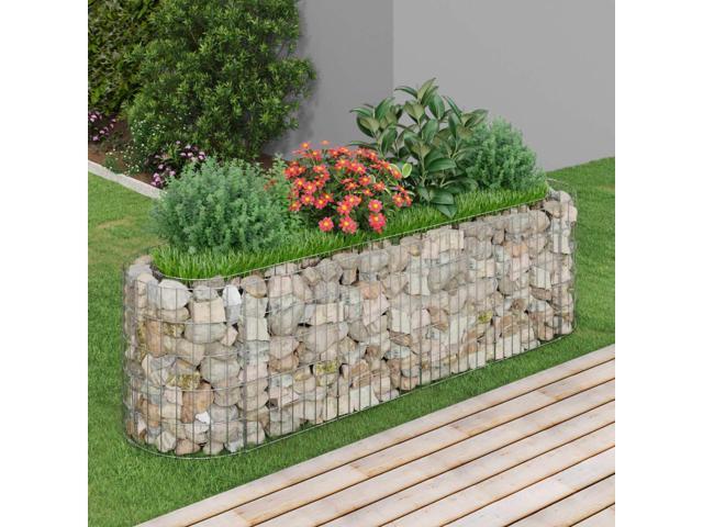 Click here for vidaXL Gabion Raised Bed Silver Galvanized Iron Me... prices